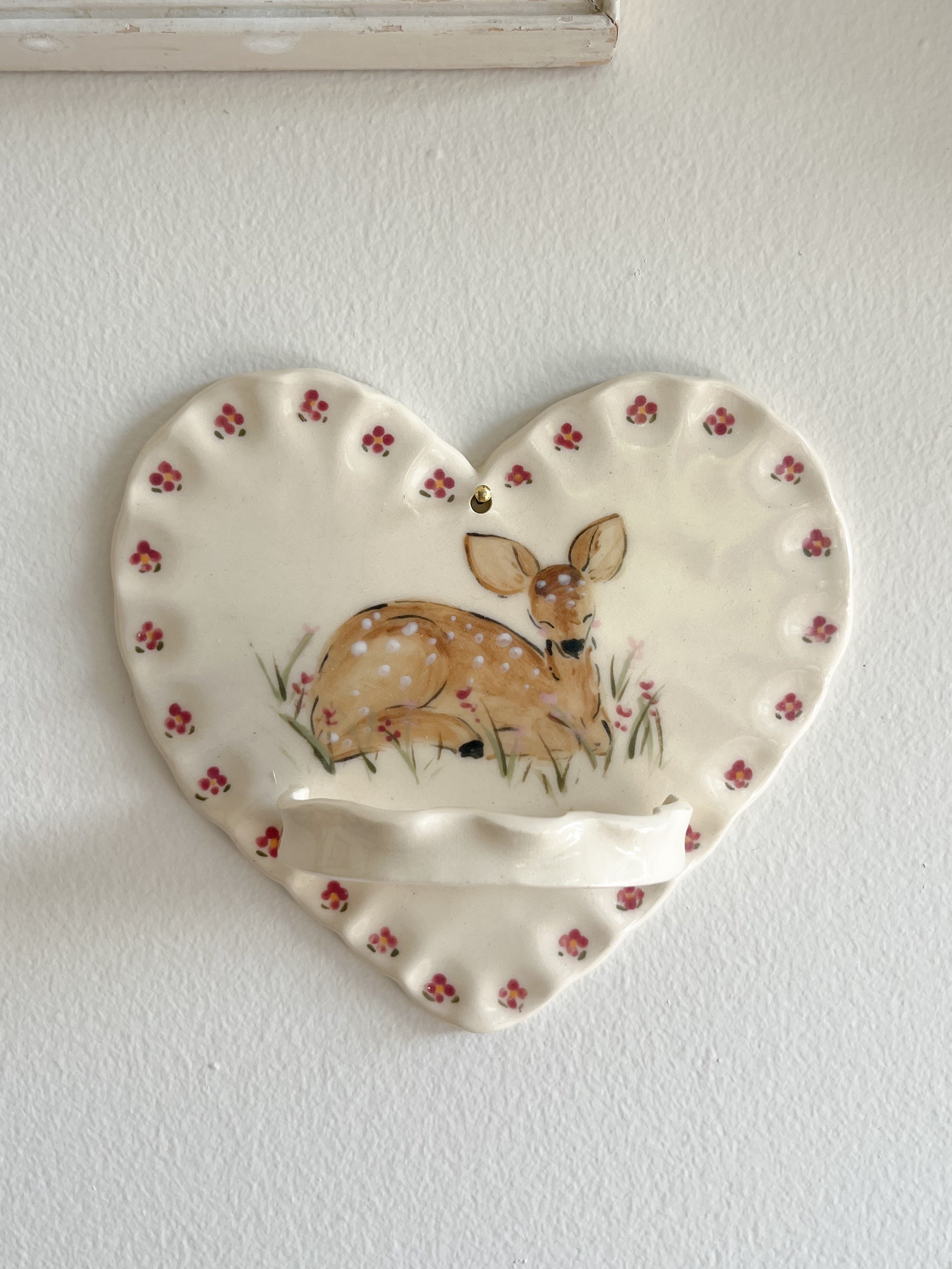 heart deer wall altar medium | Drowsy Ceramics